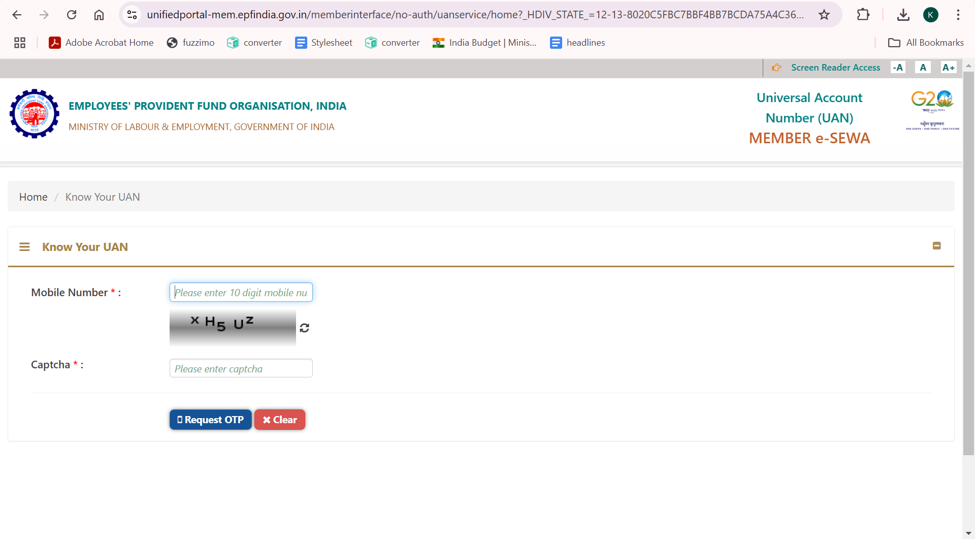 How to find UAN number of your PF account, Log into EPFO website and ...