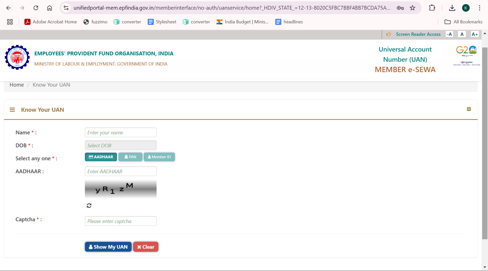 How to find UAN number of your PF account, Log into EPFO website and ...