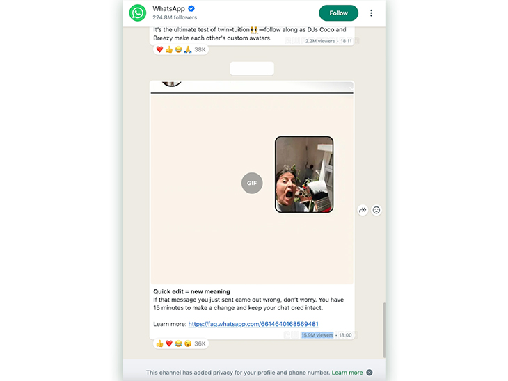 WhatsApp to display ‘Channel update’ to viewers on web version