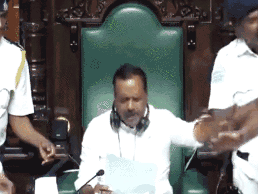 18 BJP MLAs suspended for ruckus in Karnataka Assembly: Marshals carry ...