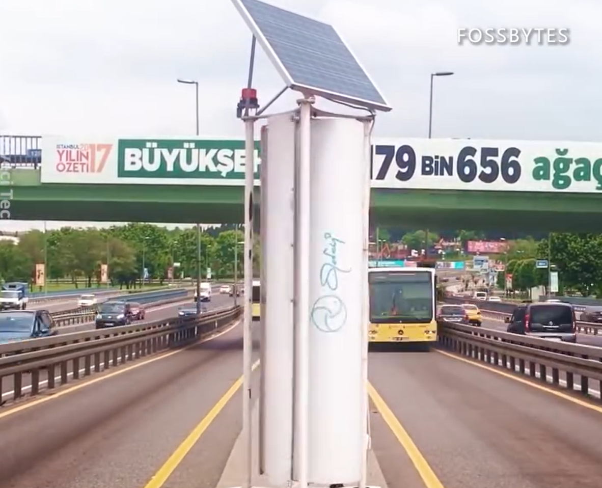 Turning wind from passing vehicles into electricity
