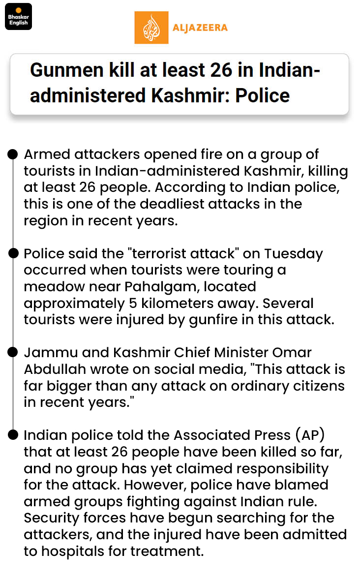 World media on Pahalgam terror attack Daily Mail reports 26-30 dead ...