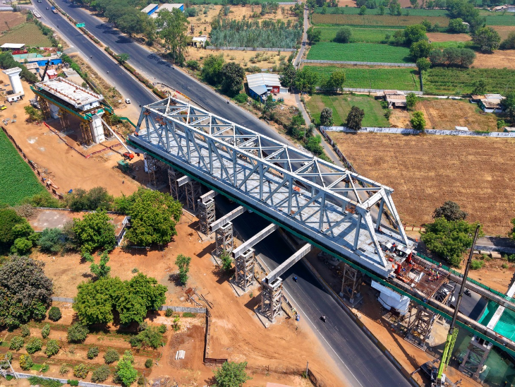First 100m bullet train bridge span launched in Nadiad: Steel bridge ...