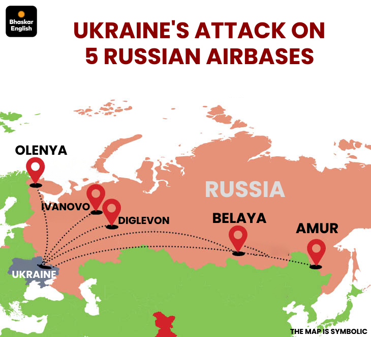 Ukraine drone attack Russian aircrafts Operation Spider Web Zelensky ...