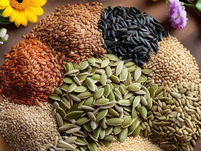 healthy morning breakfast with 5 seeds filled with nutrients