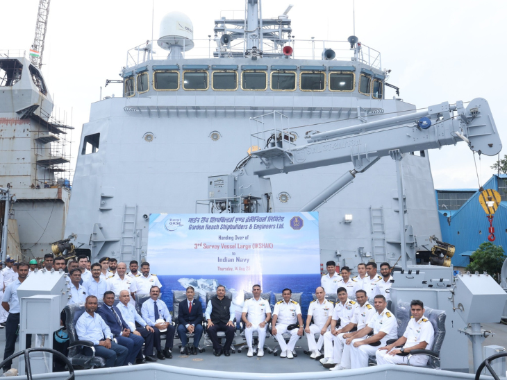 grse delivers 113th warship ikshak to indian navy boosting survey ...
