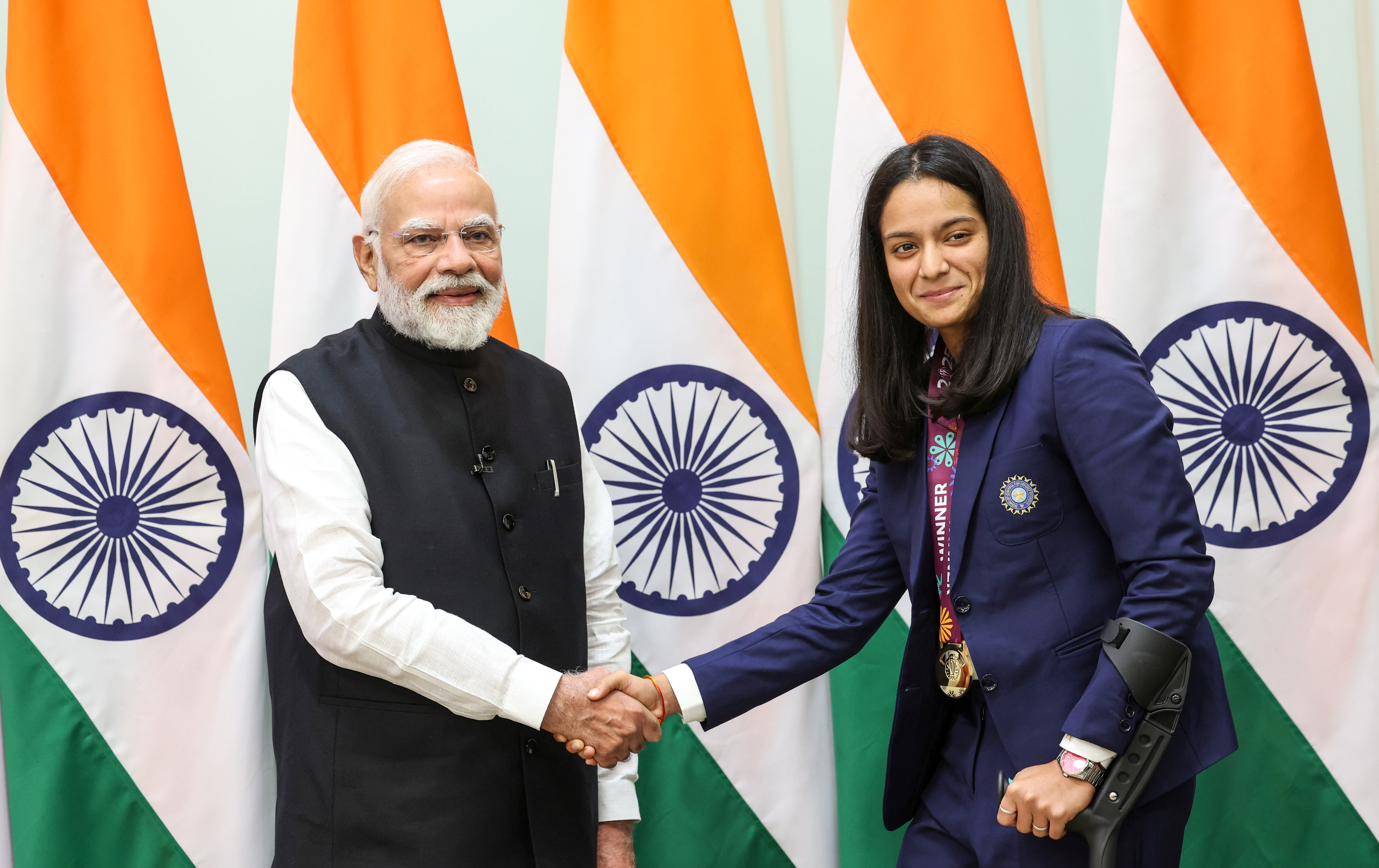 Pratika Rawal receives her Women's World Cup medal: India batter's ...