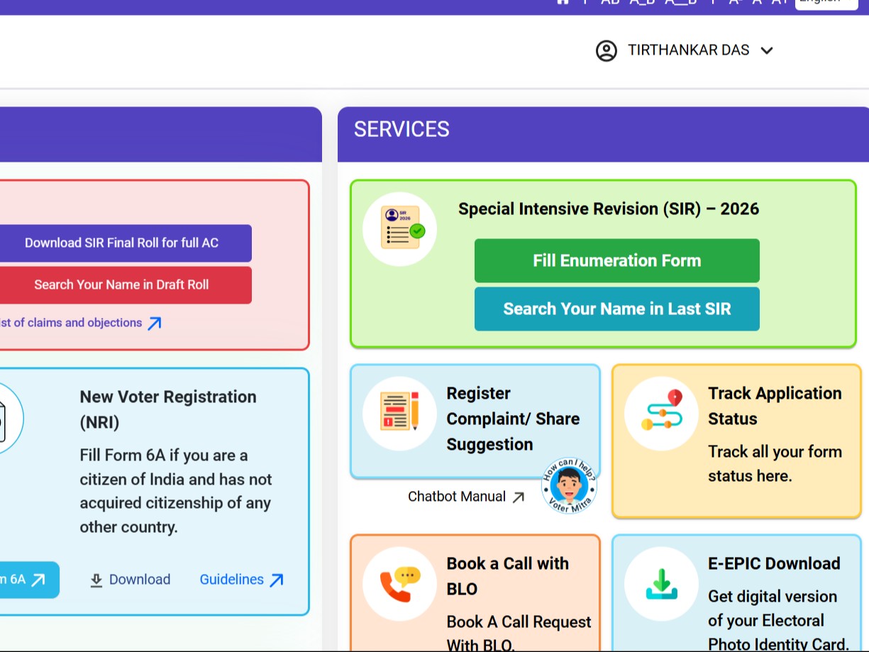 west bengal sir enumeration form available online how to fill digital voter list update process ...