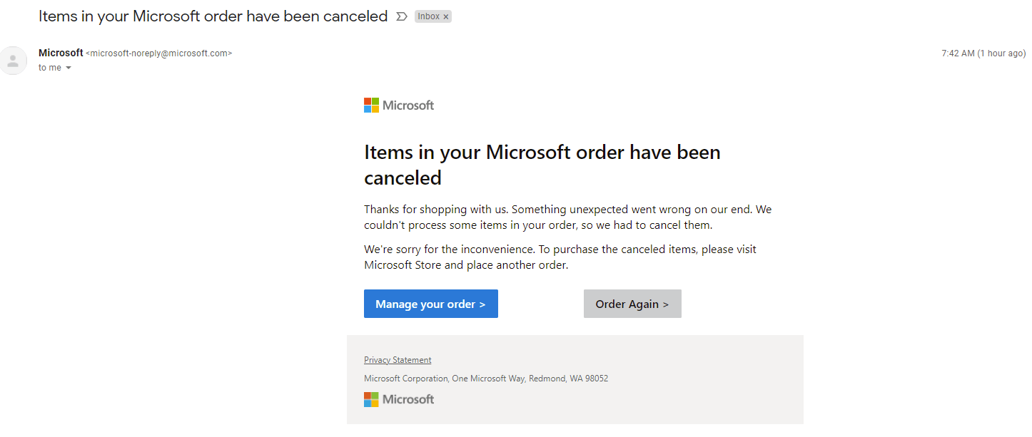 Fake Microsoft email looks exactly like real one, misleading users