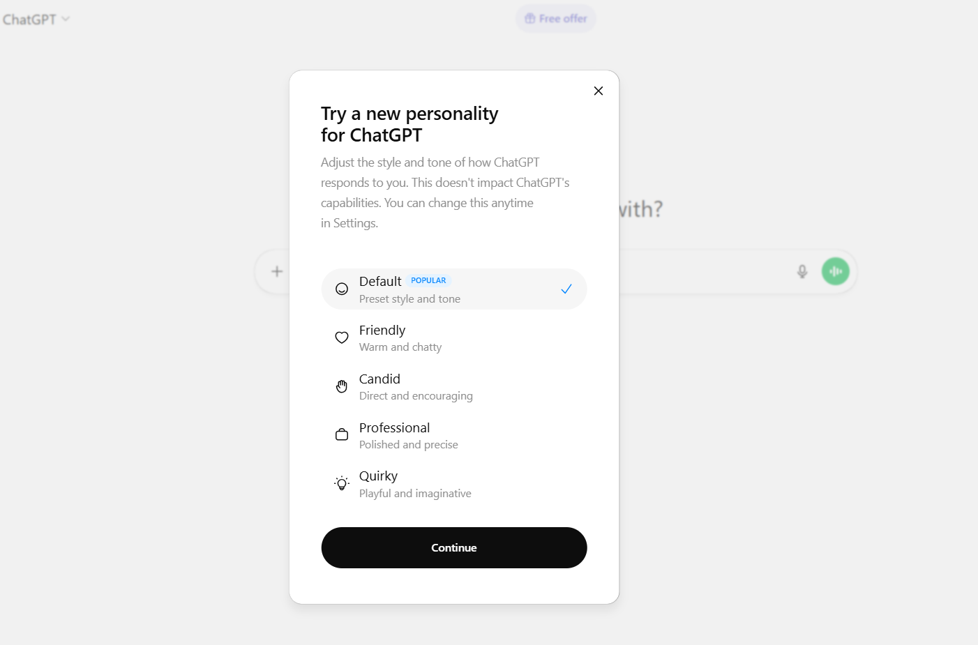 ChatGPT now offers eight built-in personality modes for responses