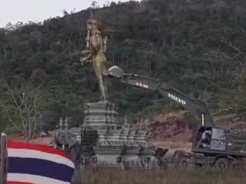 Thai Army Demolishes Lord Vishnu Statue: Border War 2025