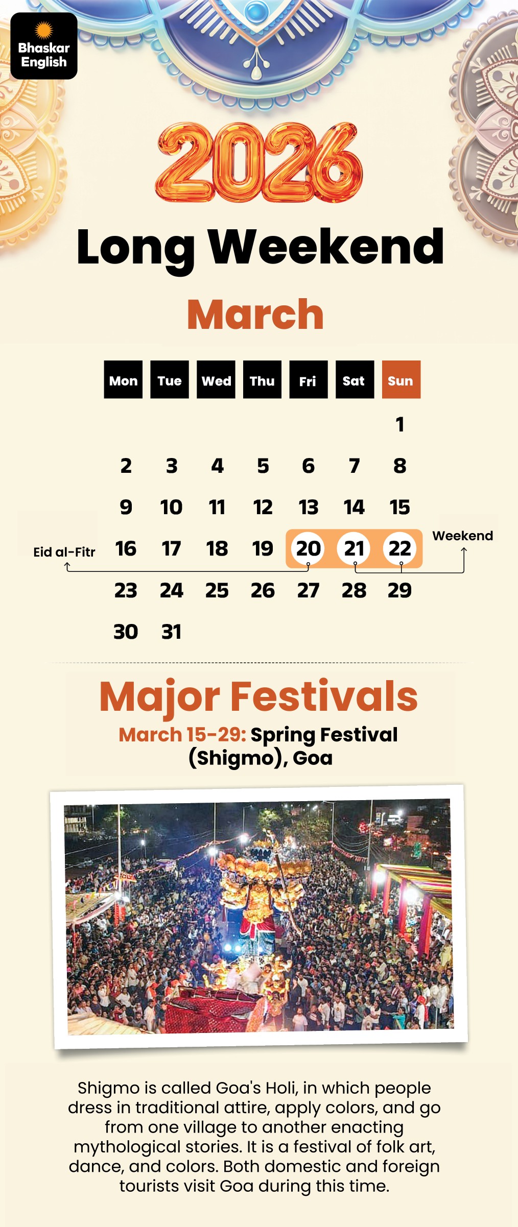 15 long weekends in 12 months next year; Total 50 days of holidays; see ...