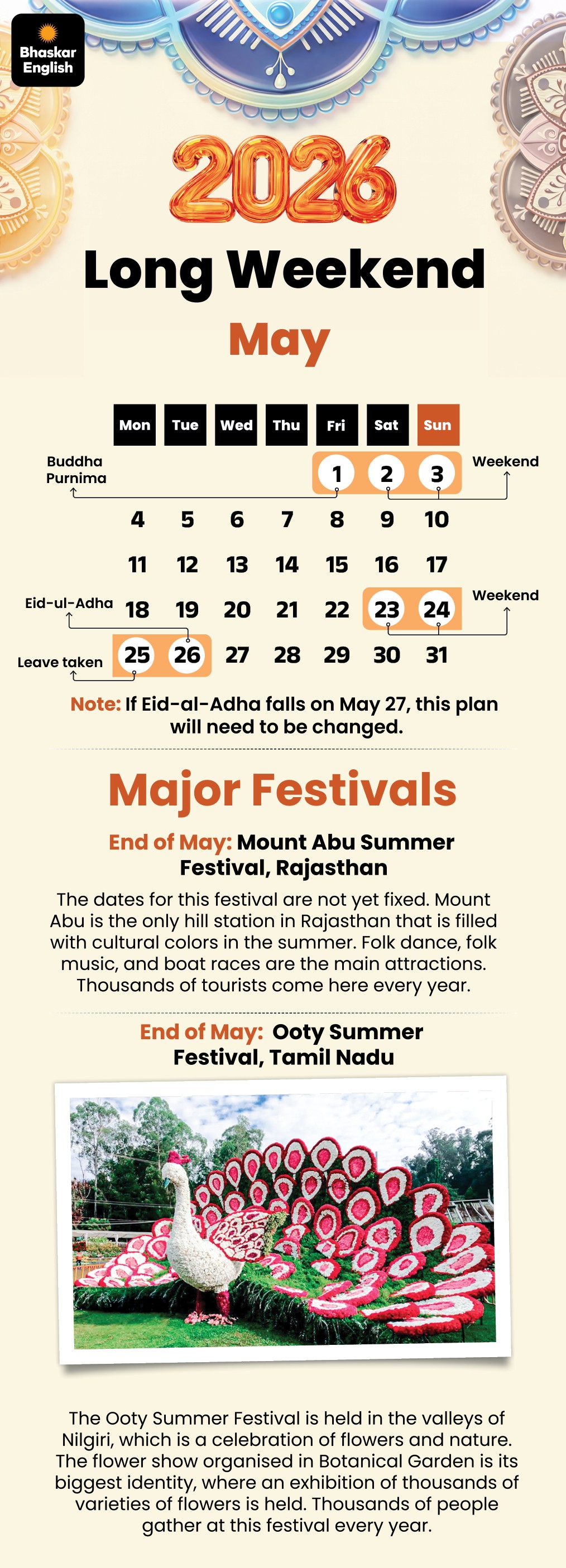 15 long weekends in 12 months next year; Total 50 days of holidays; see ...