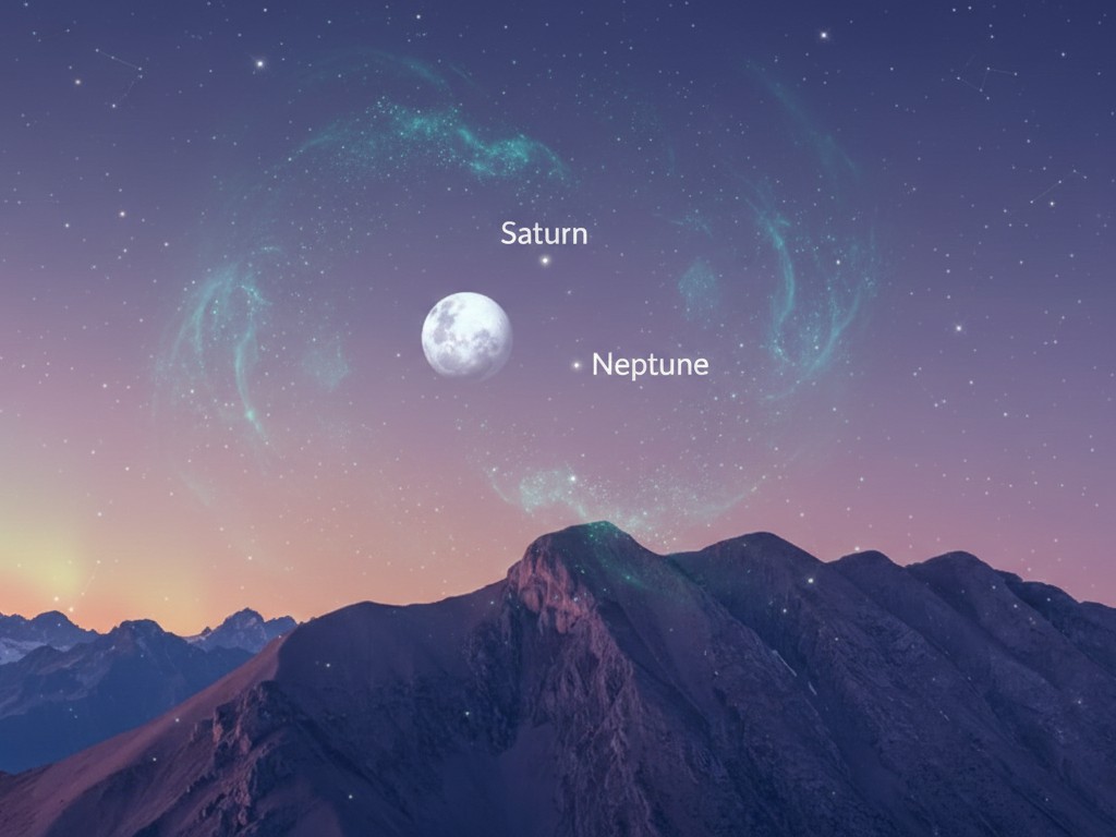 Rare Triple Conjunction Tonight: Moon, Saturn, Neptune | Stargazing