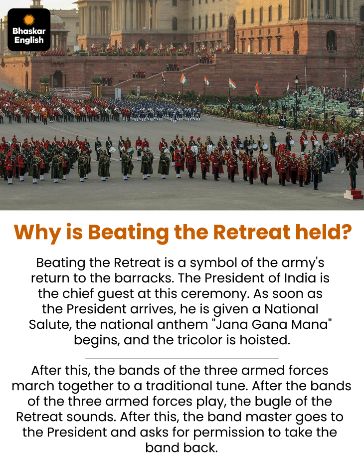 Vijay Chowk Republic Day Culmination | Beating Retreat Ceremony Begins