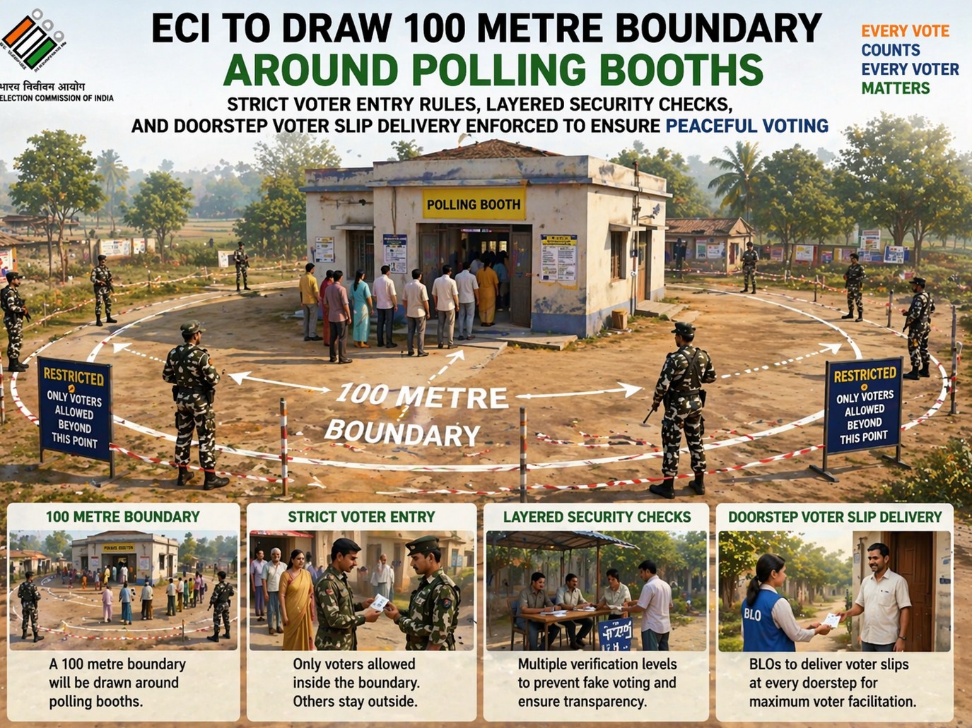 EC Introduces 100 Metre Polling Booth Boundary With Strict Security And ...