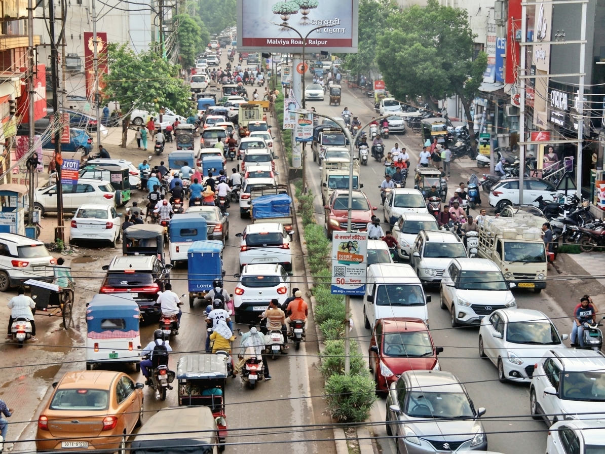 Raipur Traffic Jams Worsen; Police Helpline Gets 63 Calls