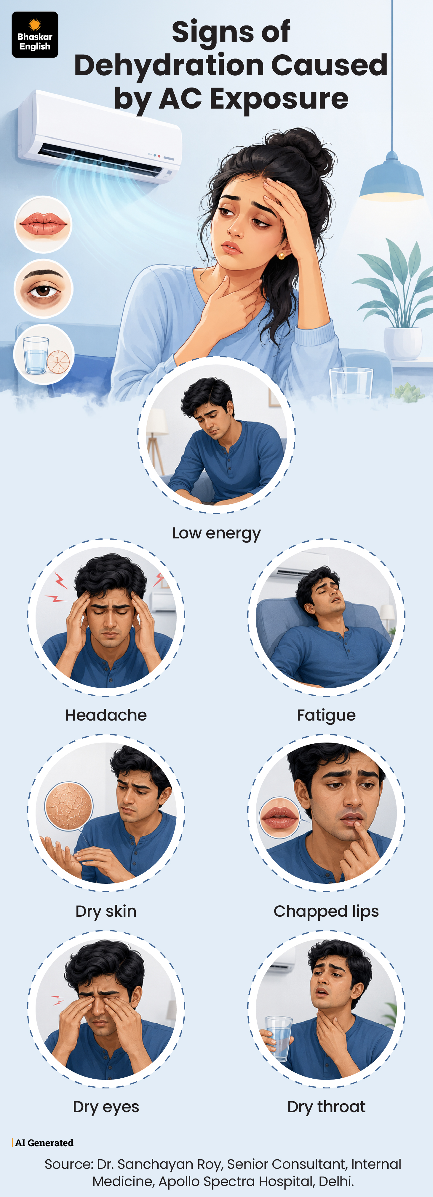Office AC Dehydration Signs | Doctor Explains Tea-Coffee Risks