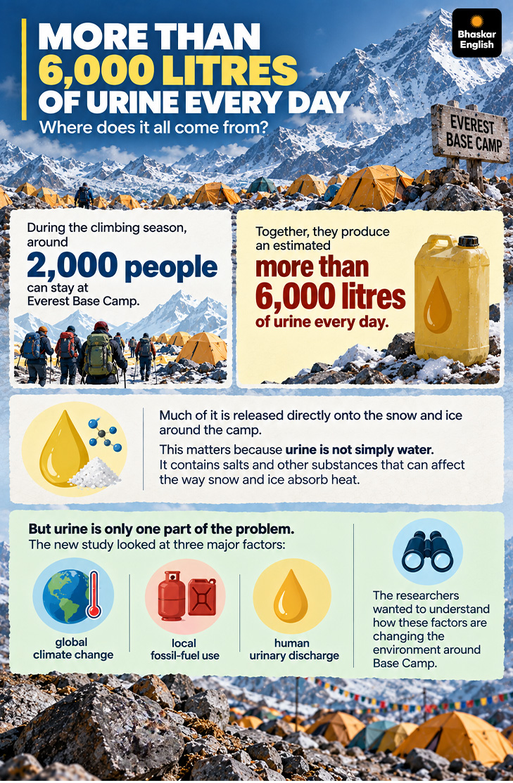 Everest Base Camp: 6,000 Litres Urine; Human Activity, Glacier Impact ...