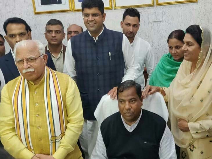 haryana news minister Anoop Dhanak join office today in presence of CM ...