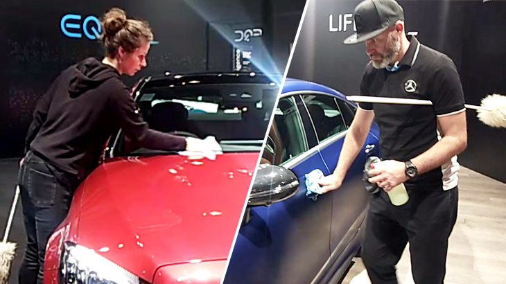 Mercedes Has Brought Cleaning Staff From Germany For Polishing Car and ...