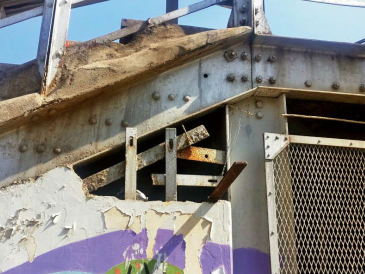 FOB and every ramp connected to it, rust in place, uprooted plaster in ...