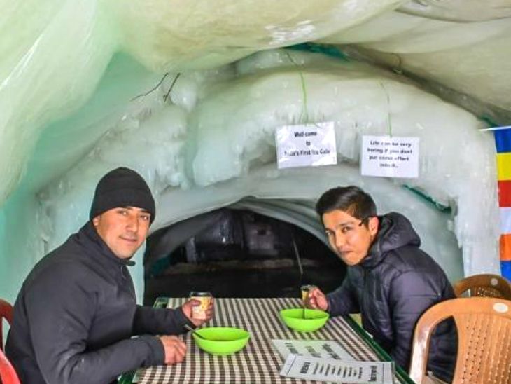 indias first ice stupe cafe in Ladakh open till may for tourist see ice ...