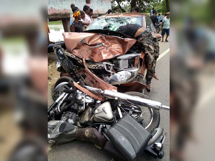 Road Accident: Direct collision of car and bullet; Bike rider dies, two ...