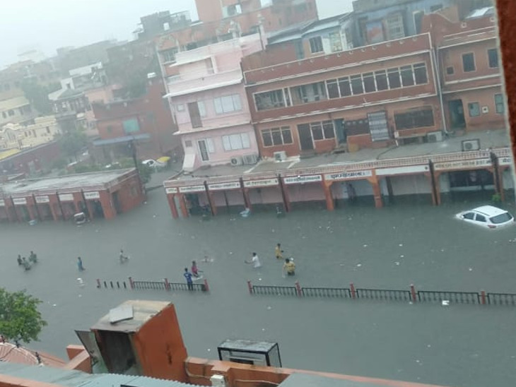 heavy rain fall in jaipur all the claims of the smart city failed ...