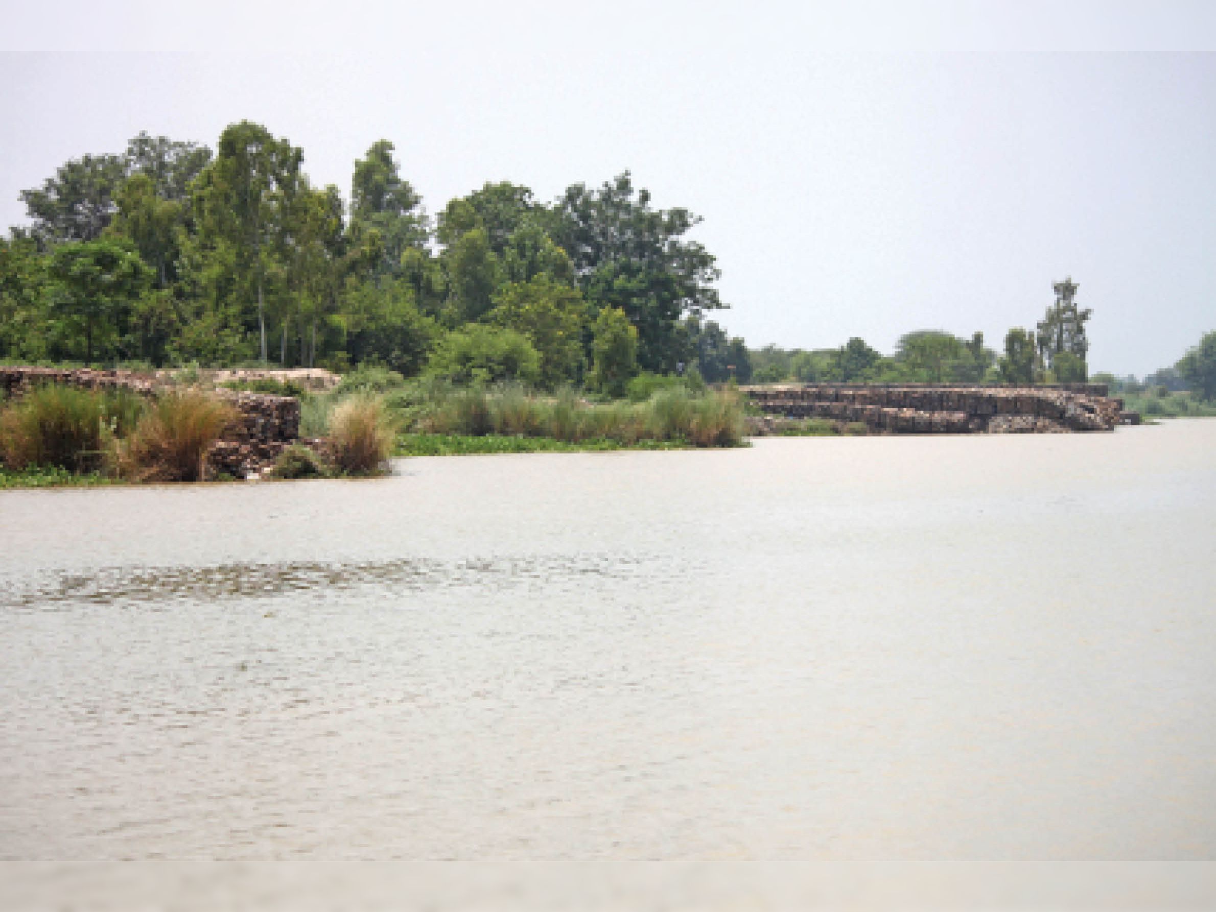 The flood-retaining wall is getting weaker, 10 km. Long dhussi dam has ...