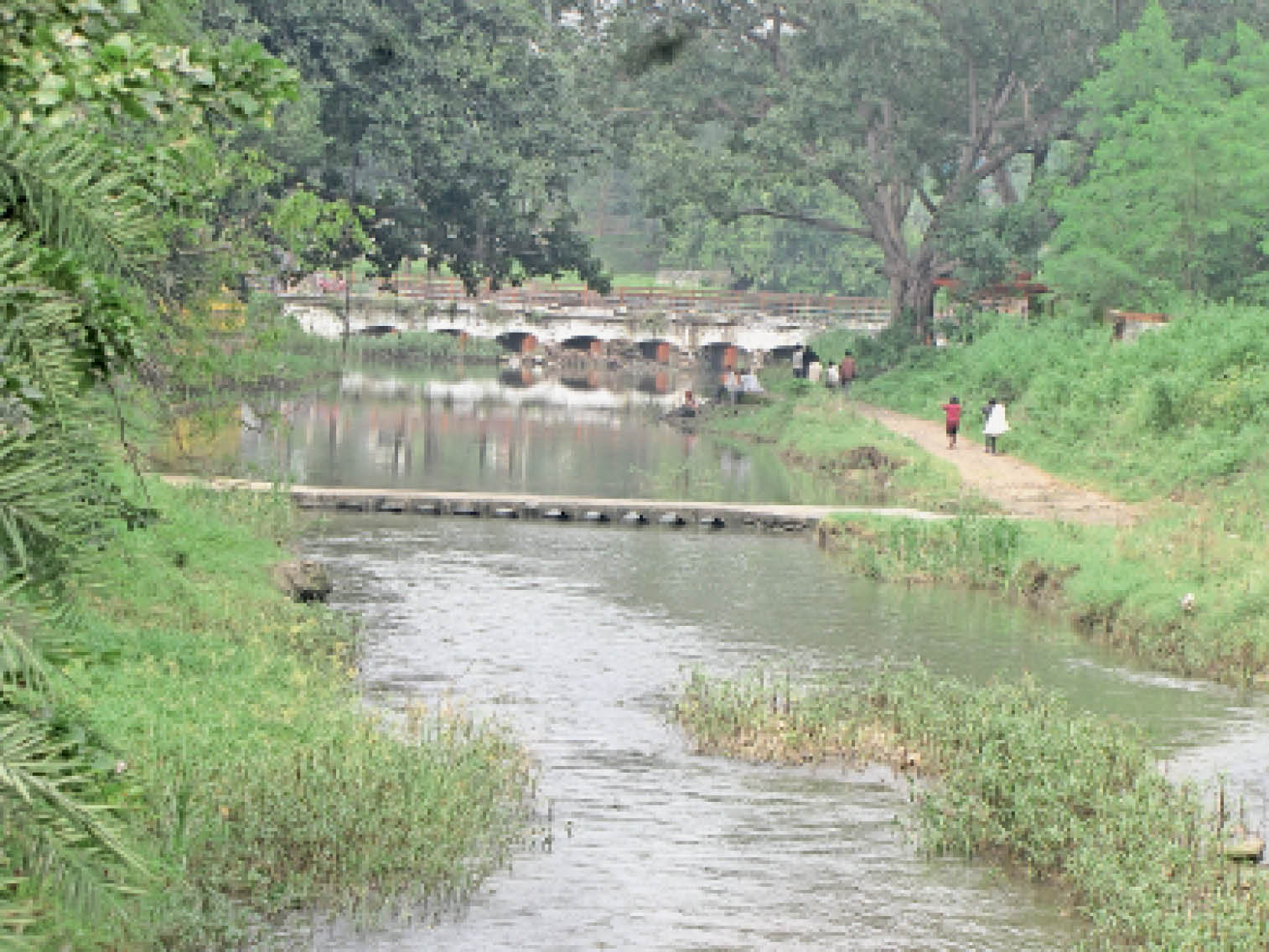 Dam built in Geshala Ghat part of Gambhir river, second part completely ...
