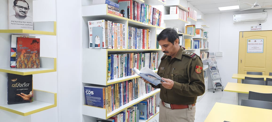 Library running inside RK Puram police station, 70 to 80 children come ...