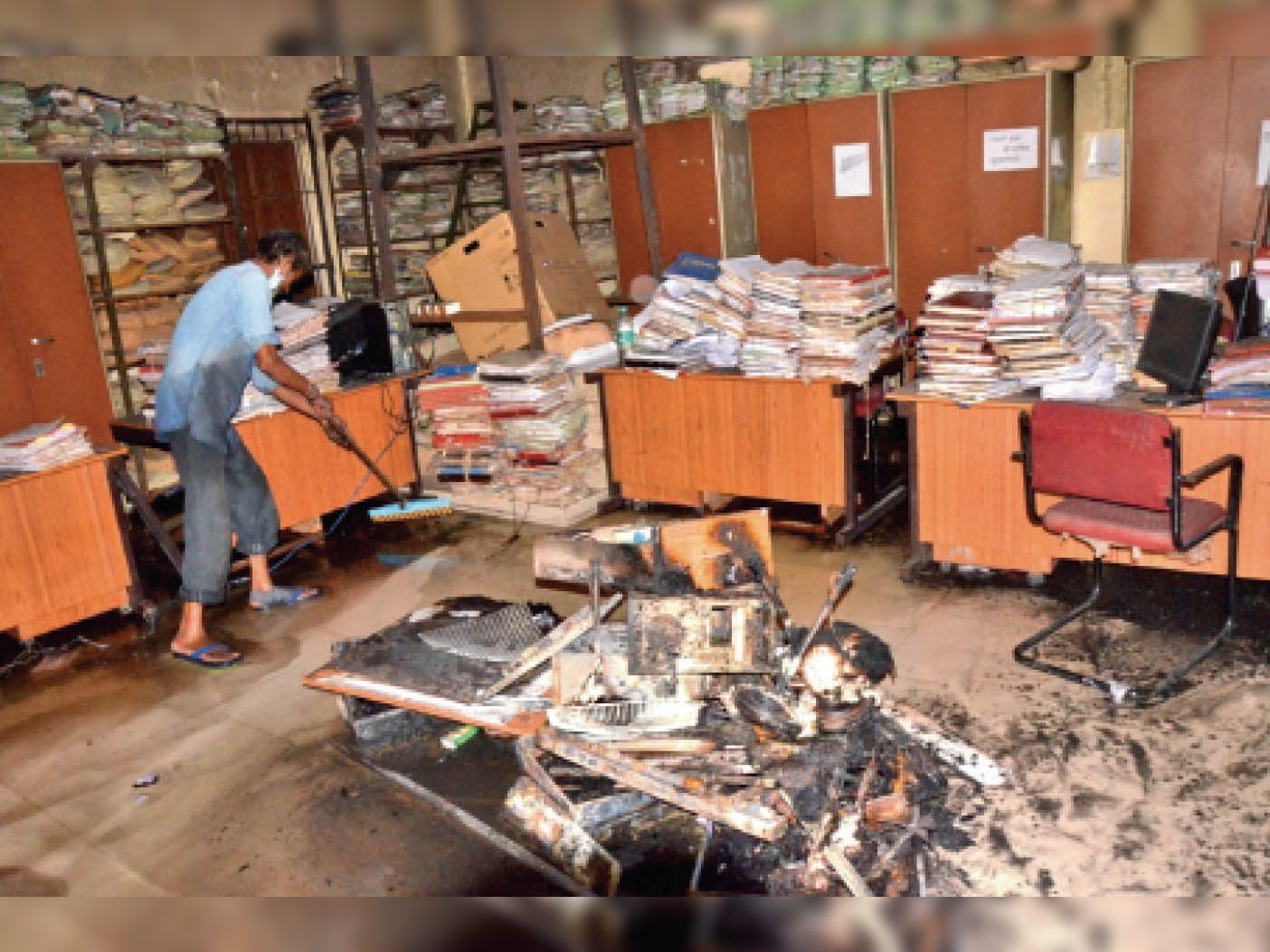 Burned computer-printers and stationery including 400 service books and ...