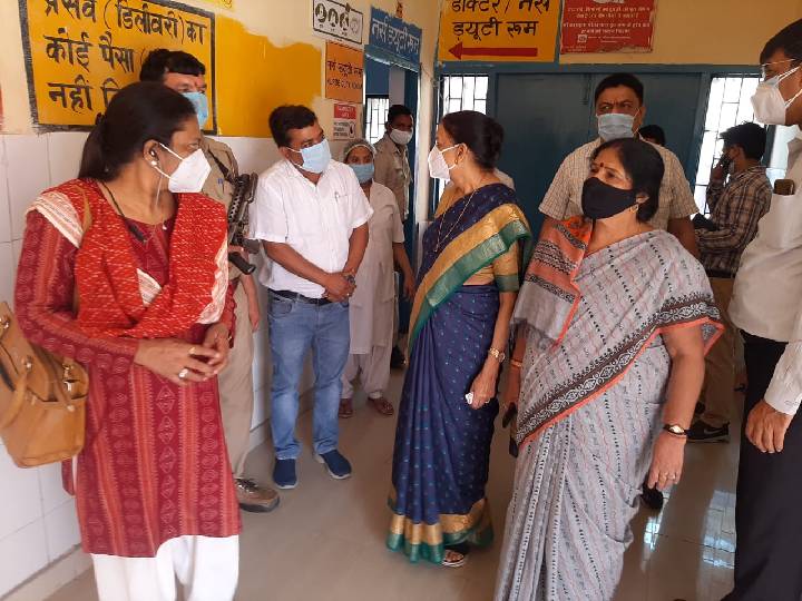 Vimla Batham, chairperson of the UP Women's Commission, who came on a ...