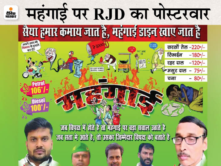 RJD Political Poster Against NDA; RJD Active After Tejashwi Yadav In ...