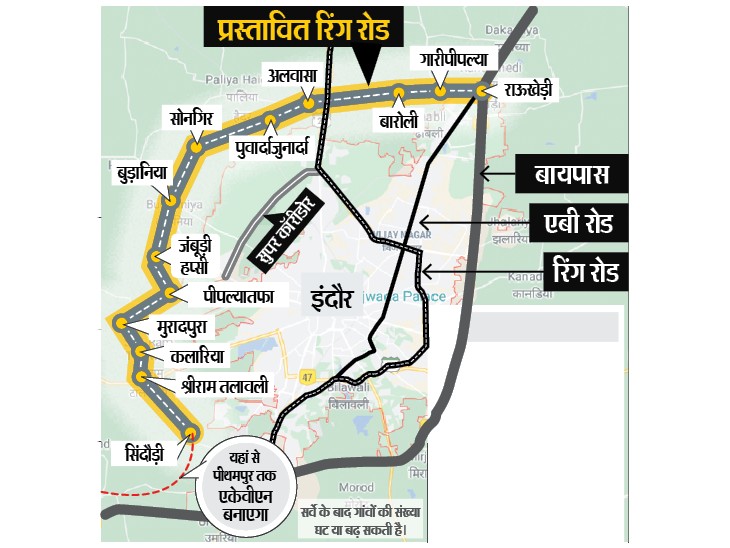 Dhar and Ujjain road will connect with AB road to become outer ring of ...