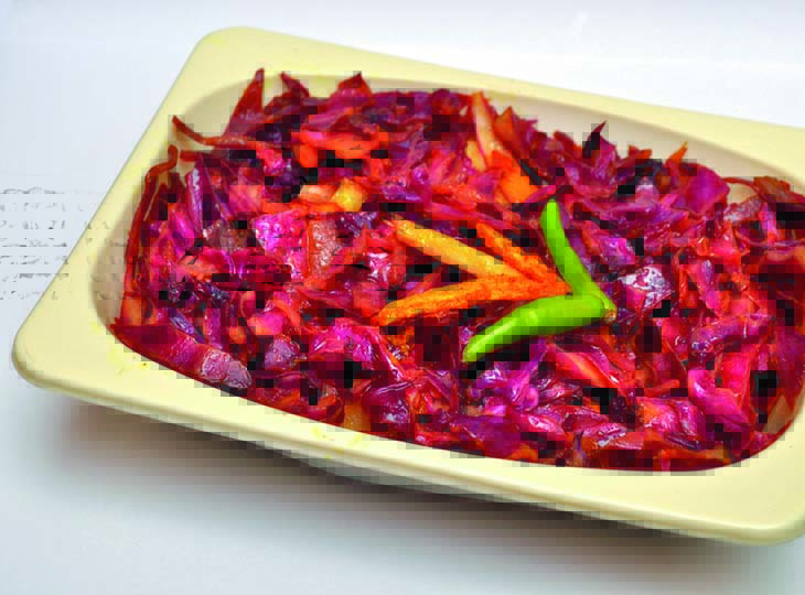 Add new colors to the taste with red cabbage and white beans, serve ...
