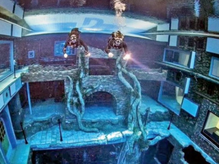 World's deepest swimming pool in Dubai, this 60 meter pool has as much ...