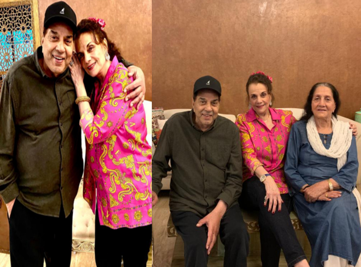 Veteran Actress Mumtaz Pays A Surprise Visit To Dharmendra At His Home