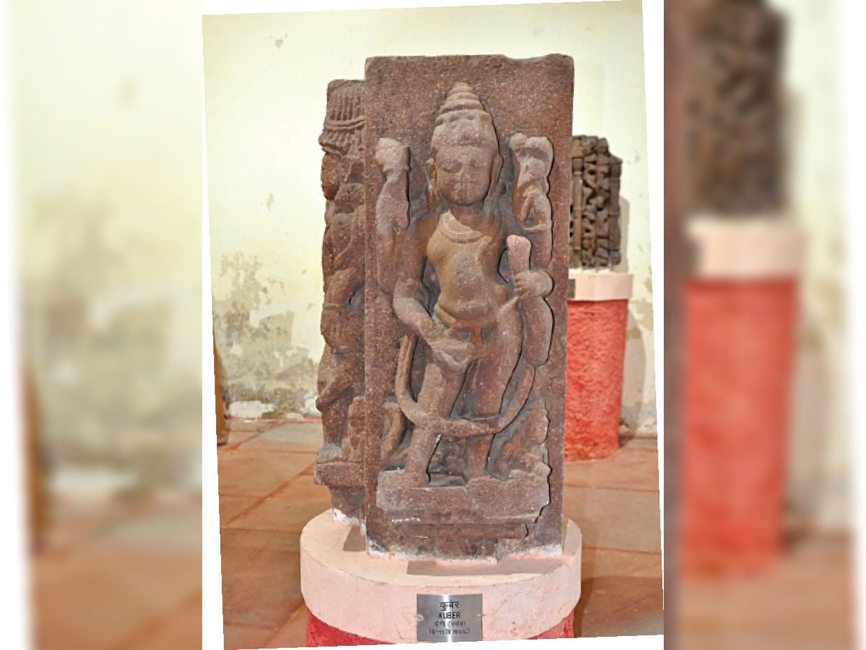 10th and 12th century old 3 statues of Kubera, the god of wealth ...