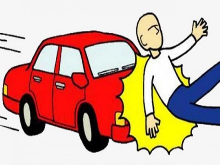 In Guna, a new car without a number hit the worker; If the number is ...