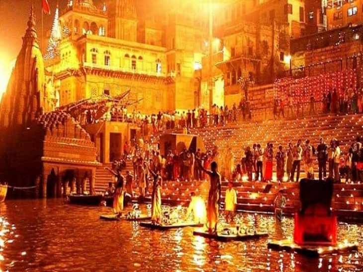 Deepotsav started with 5 lamps at Panchganga Ghat in Varanasi, today ...
