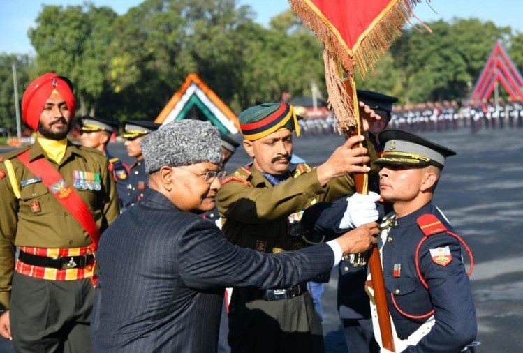 For the first time- Tricolour half bowed, passing out parade in front ...