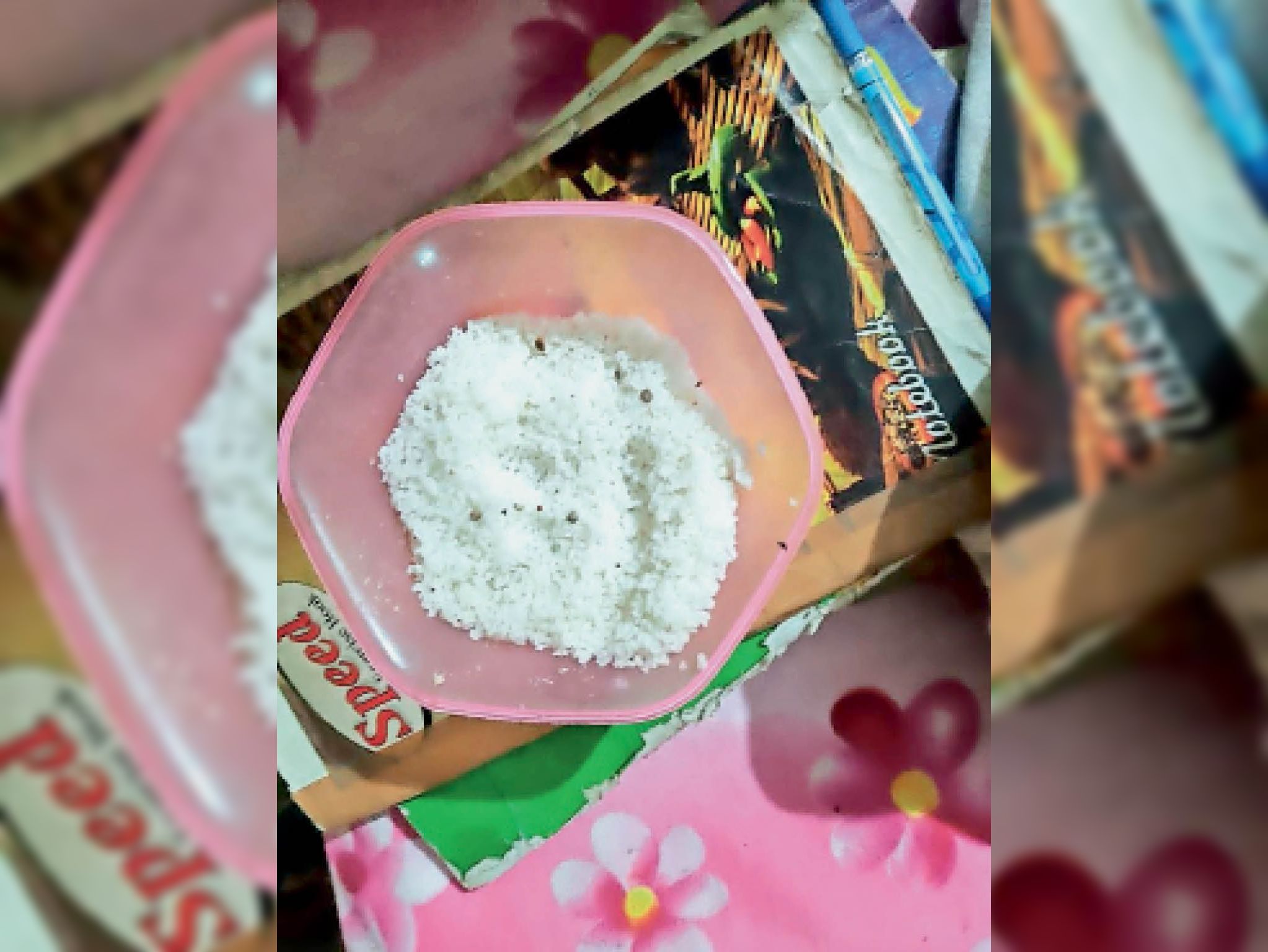 The sand coming out in the salt being given at the rate of four and a ...