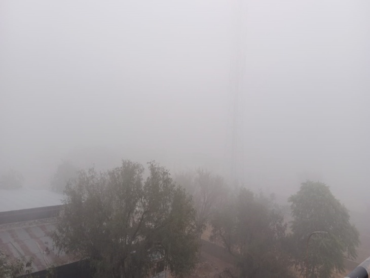 Weather changed again in Churu, dense fog shadow, visibility reduced to ...