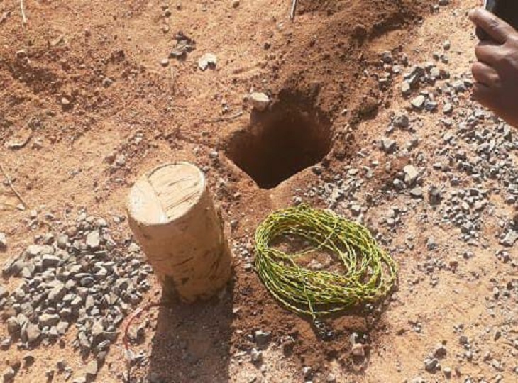 5 KG IED planted on the road under construction to harm the soldiers ...