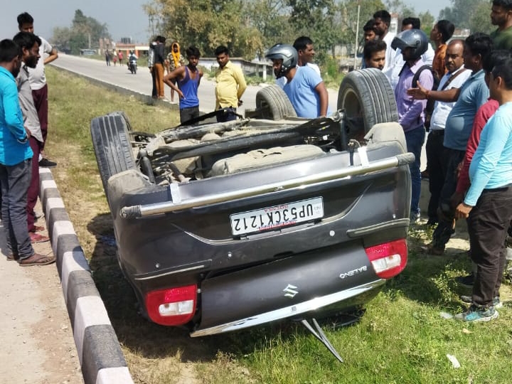 ओवरटेक के दौरान हुआ हादसा,कोई हताहत नहीं,प्राथमिक उपचार के बाद पुलिस ने ...