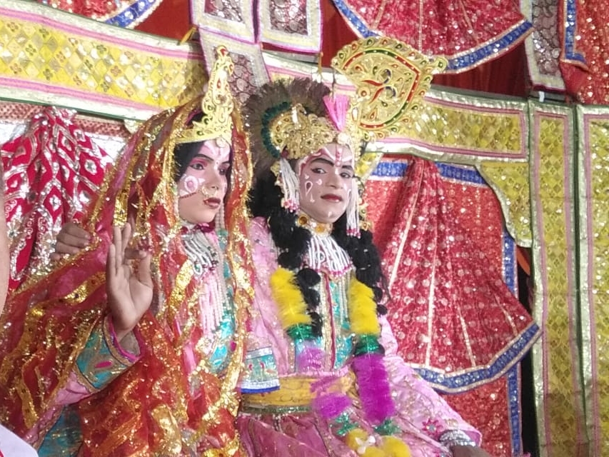 On the fourth day the tableau of Radha-Krishna staged Moha Mana, Narad ...