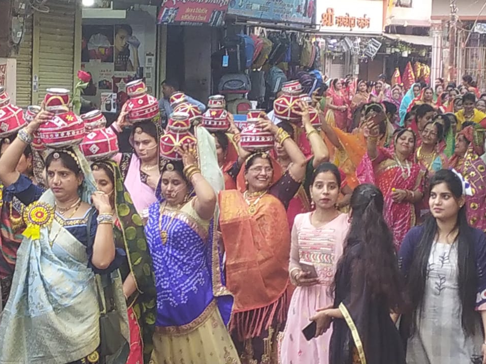 On the festival of Gangaur, women wished for the long life of their ...