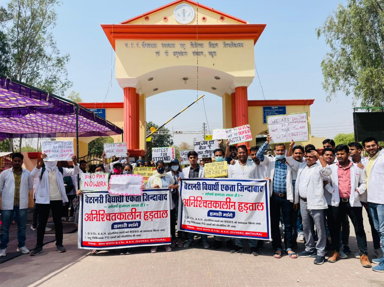 Students of Mathura Veterinary University on indefinite strike ...